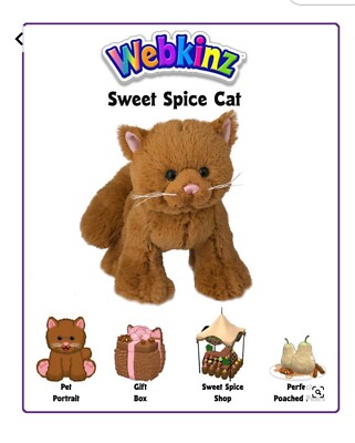 WEBKINZ PET ADOPTION CODE FOR SWEET SPICE CAT HM839 -NO ACTUAL PET ...