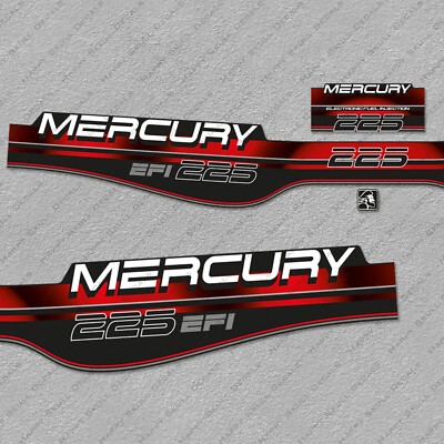 Mercury 225 hp EFI 1995-2001 outboard engine decals sticker set | eBay