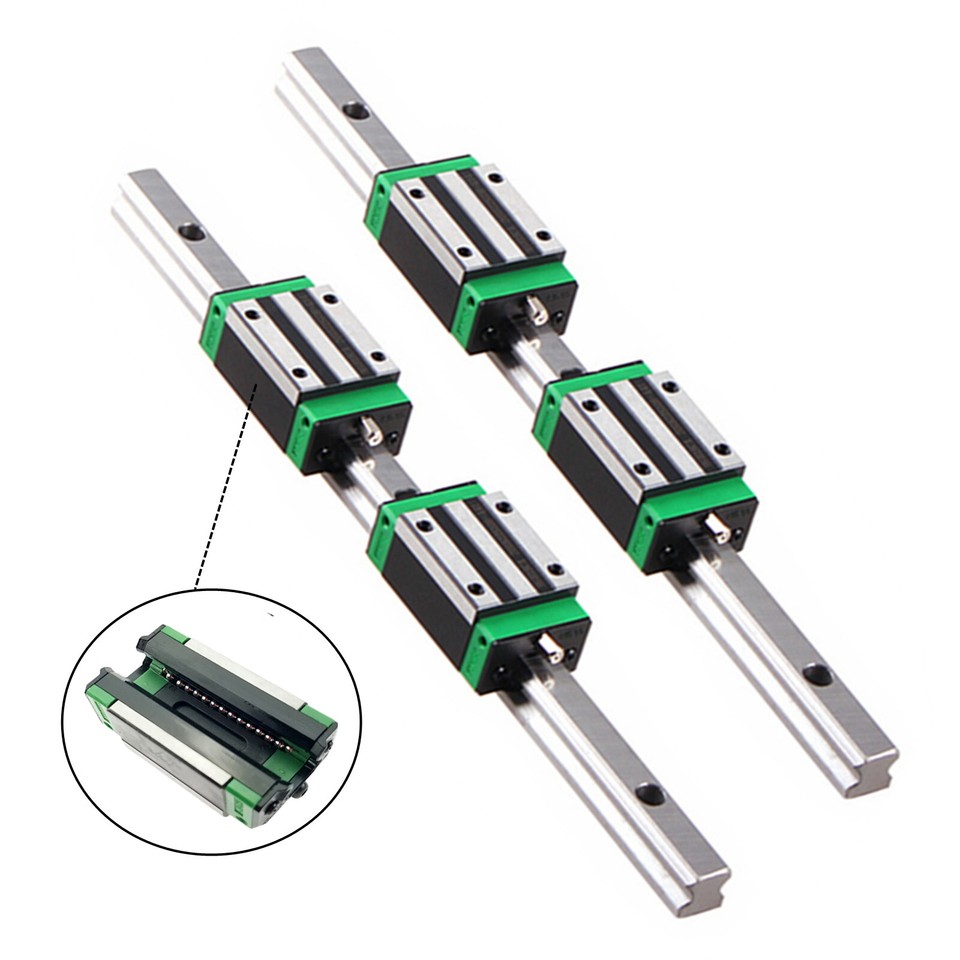 2PCS HGR15/HGR20/25 15mm 20mm Linear Rail Guide+4PCS HGH15CA / HGH20CA ...