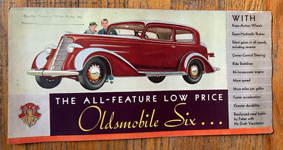 1933-1934 Oldsmobile Six Sales Brochure – Auto Advertising, Classic Car ...