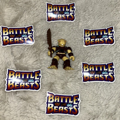 Vintage Hasbro Battle Beasts 1987 Eager Beaver #44 W/ Weapon & Working ...