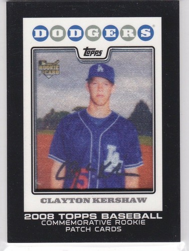 CLAYTON KERSHAW ROOKIE CARD 2008 Topps Commemorative Reprint Jersey ...