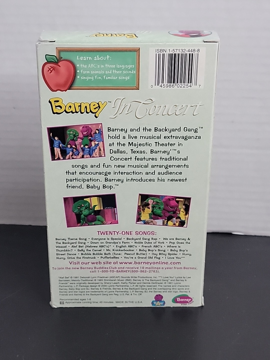 Barney - Barney in Concert (VHS, 2000, Classic Collection) for sale ...