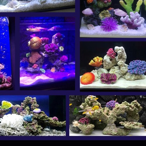 Aquarium Artifical Coral Red Reef Fish Tank Landscape Decoration ...