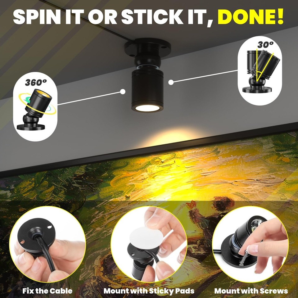 Mini LED Spotlight Display Lights Plug in Indoor Small Spot Lights for ...