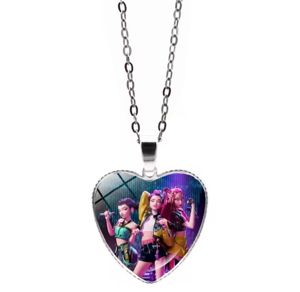 Famous Movie Style Heart Necklace - Rumi Zoey Mira Anime Film Alloy ...