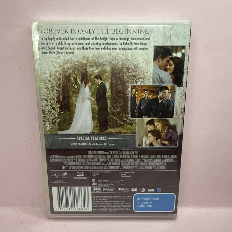 BRAND NEW! The Twilight Saga Breaking Dawn Part 1 - DVD R4 Movie Sealed ...