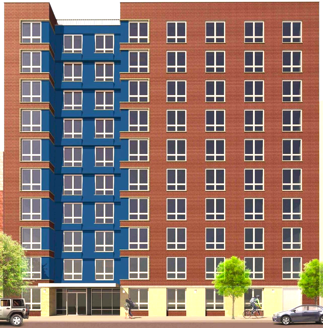 N Scale Building Background Flat / Front 2D, "Apartment Bldg 04-2 ...