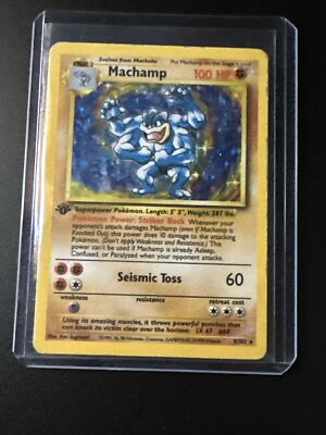 Pokémon TCG Machamp Base Set 8/102 Holo 1st Edition Holo Rare | eBay