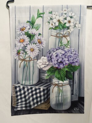 Checkered Madon Jar Garden Flag 12.5x18 | eBay