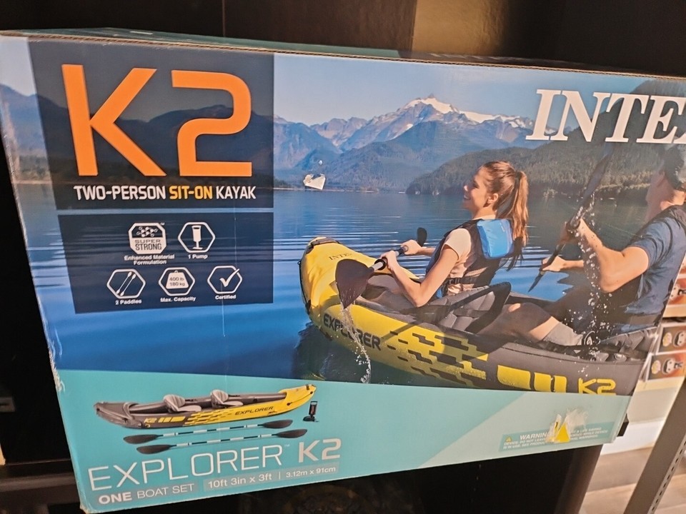 Intex Explorer K2 Kayak, 2-Person Inflatable Kayak Set with Aluminum ...