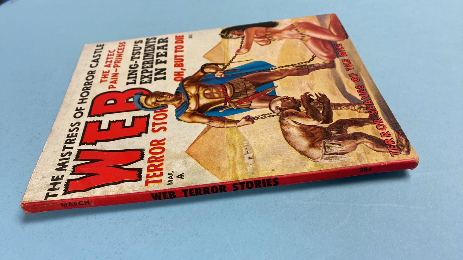 WEB TERROR STORIES Digest Pulp Vol 4 # 2 Mar 1963 ~ BONDAGE SLAVE Cover ...