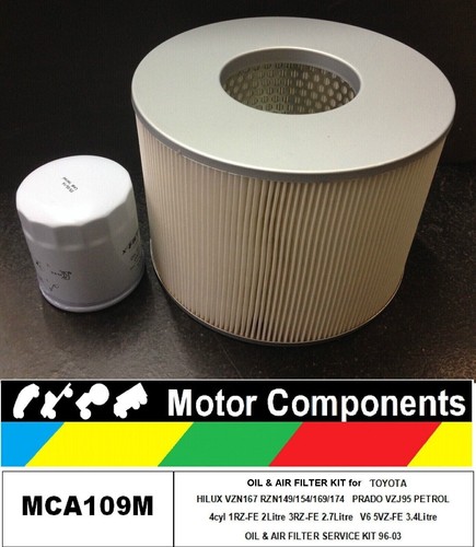 OIL AIR FILTER KIT for HILUX 1RZ 3RZ 2,2.7L PRADO VZJ95 V6 3.4L 5VZ-FE ...