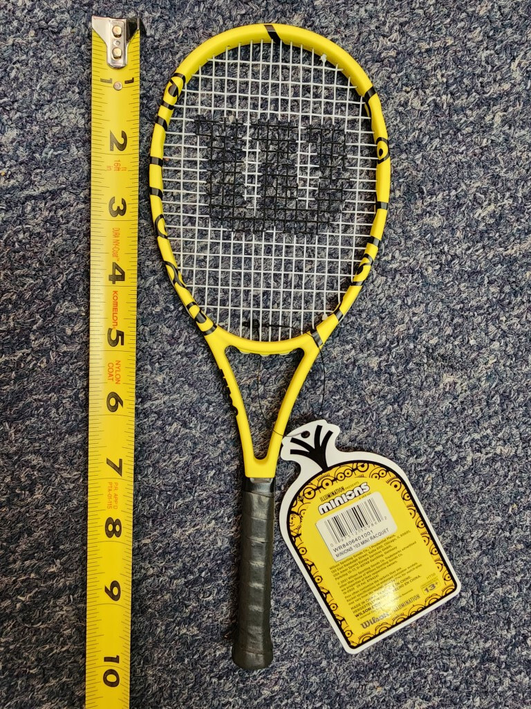 PROMO ITEM WILSON MINIONS 103 MINI TENNIS RACQUET (10" LONG) WR840640 ...