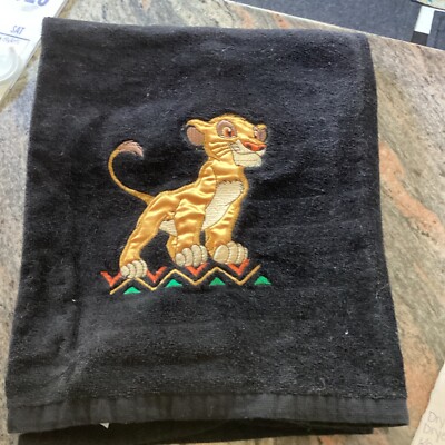 DISNEY Simba Black vintage bath towel - 100% cotton The Lion King | eBay