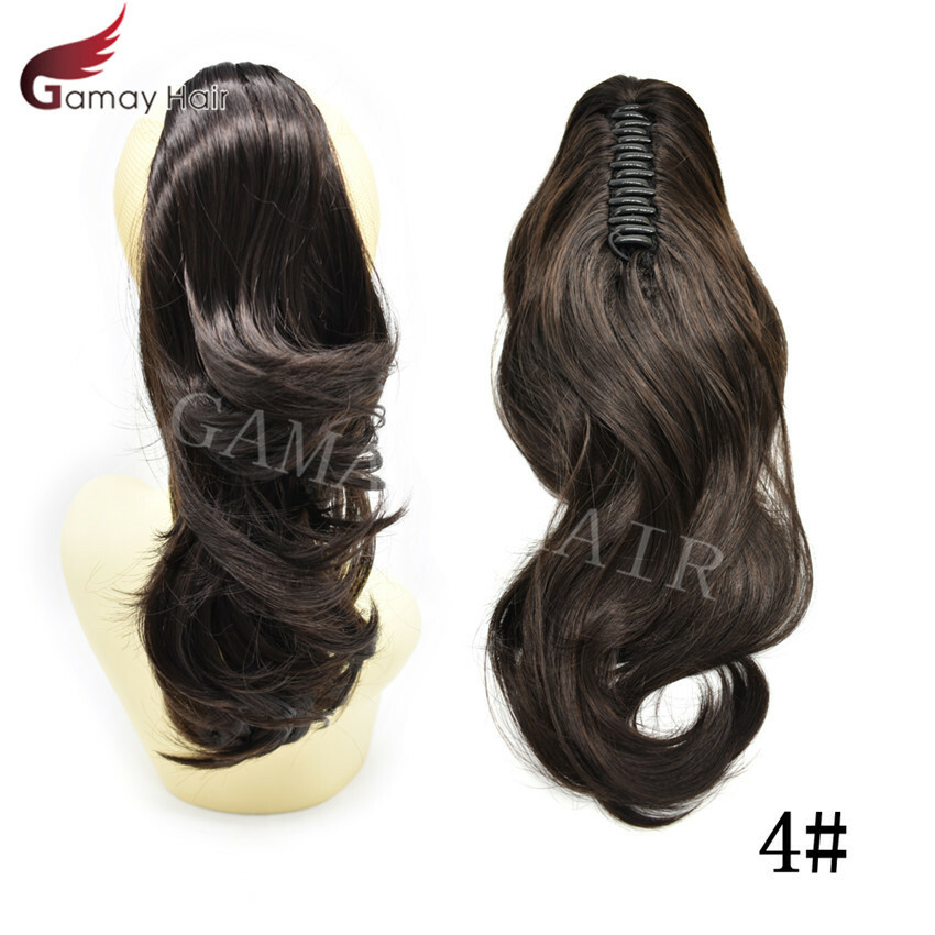 Thick Jaw Claw Clip In Ponytail Curly Wavy Hair Extensions Natural As ...