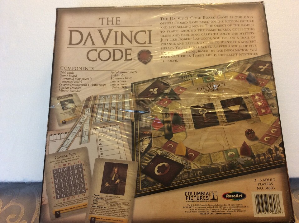 The Da Vinci Code Board Game New Sealed DVD Included | eBay
