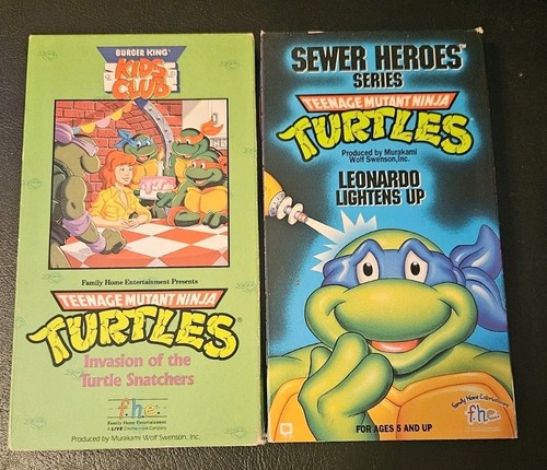 Vintage Teenage Mutant Ninja Turtles VHS - BOXES ONLY Leonardo Lightens ...