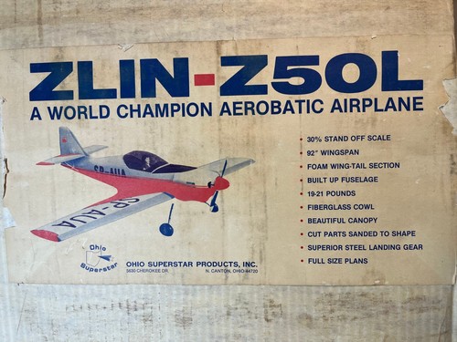 OHIO SUPERSTAR "ZLIN Z50L" RC MODEL AIRPLANE KIT #1354 | eBay