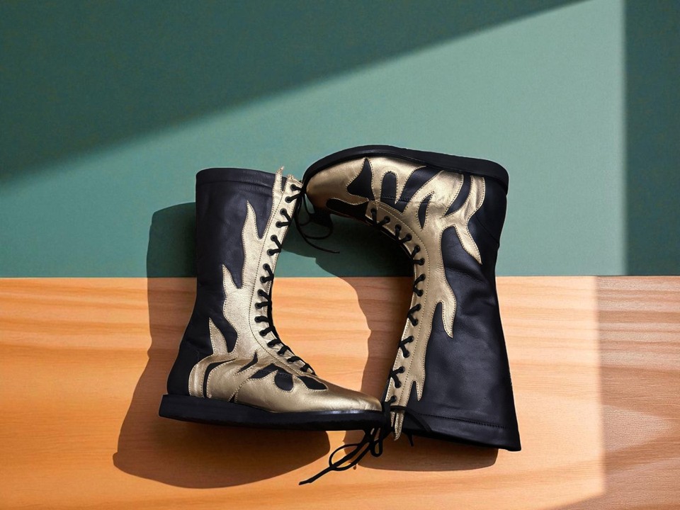 Handmade Wrestling Long Boots, Leather Wrestling Gear, Men Pro ...