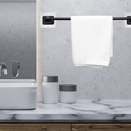 2 Pcs No Drill Curtain Rod Brackets Adhesive Hook Hooks for Rods | eBay UK