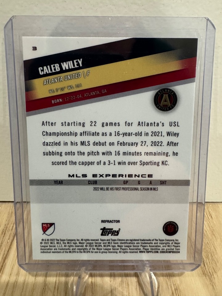 2022 Topps Chrome MLS - Caleb Wiley Refractor #3 (RC) | eBay