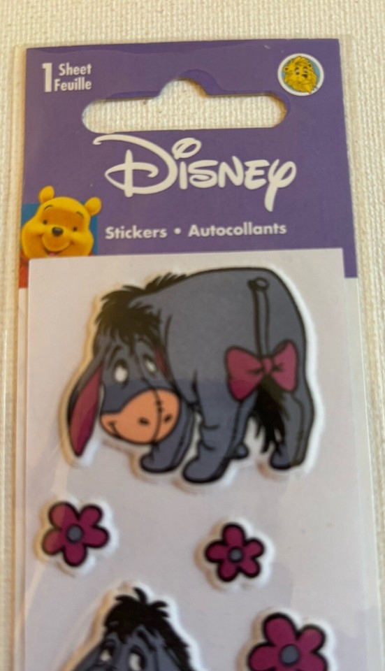 Sandylion Eeyore Puffy Fuzzy Stickers Disney Winnie the Pooh 1 Sheet ...