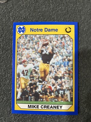 1990 Collegiate Collection Mike Creaney #92 Notre Dame Fighting Irish ...
