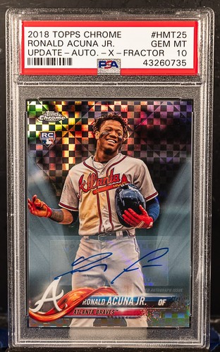 RONALD ACUNA JR 2018 Topps Chrome Update HMT25 X-Fractor RC Auto 60/125 ...