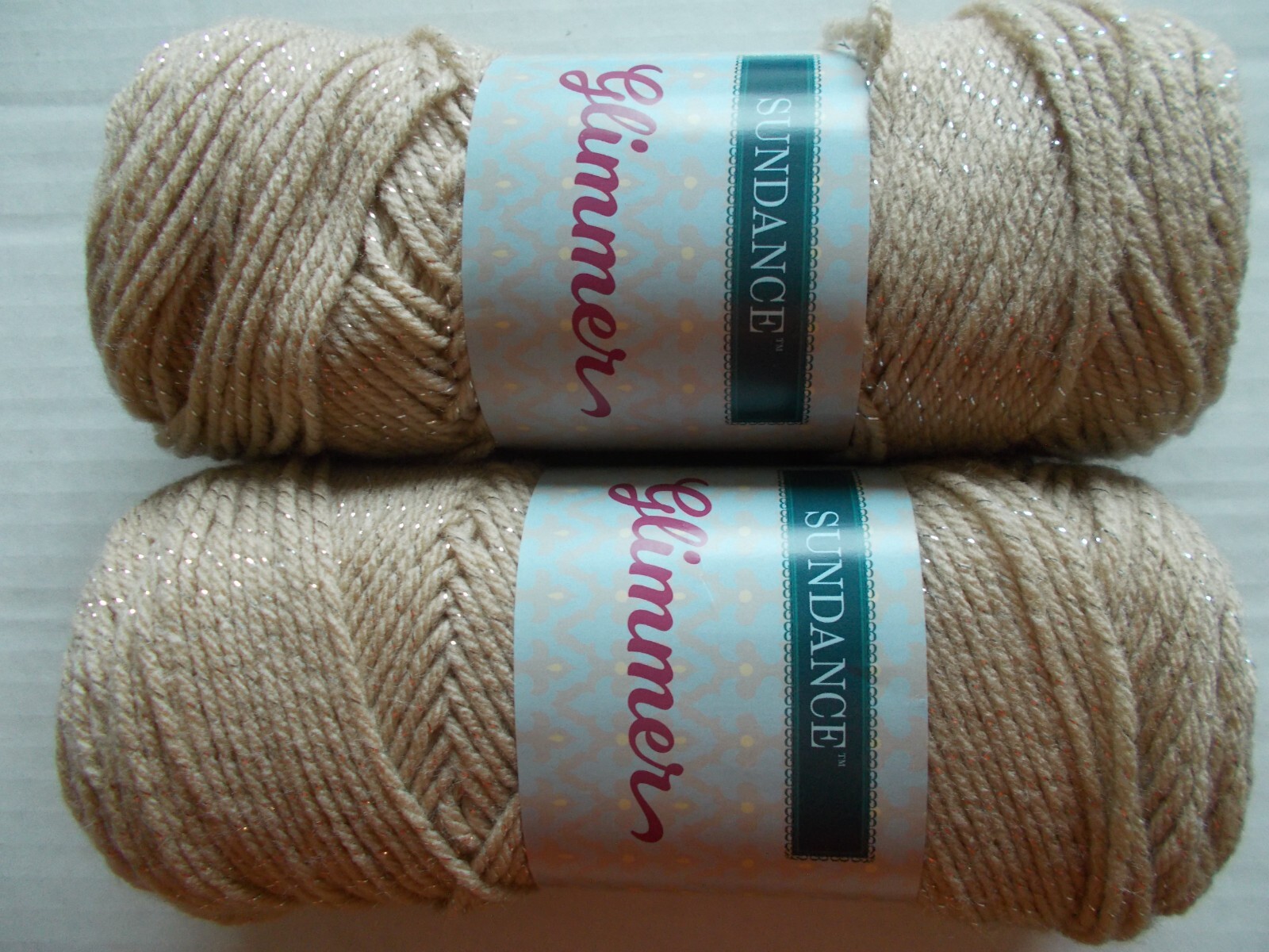 Sundance Glimmer sparkly yarn, Tan Sparkle, lot of 2 (218 yds ea) | eBay