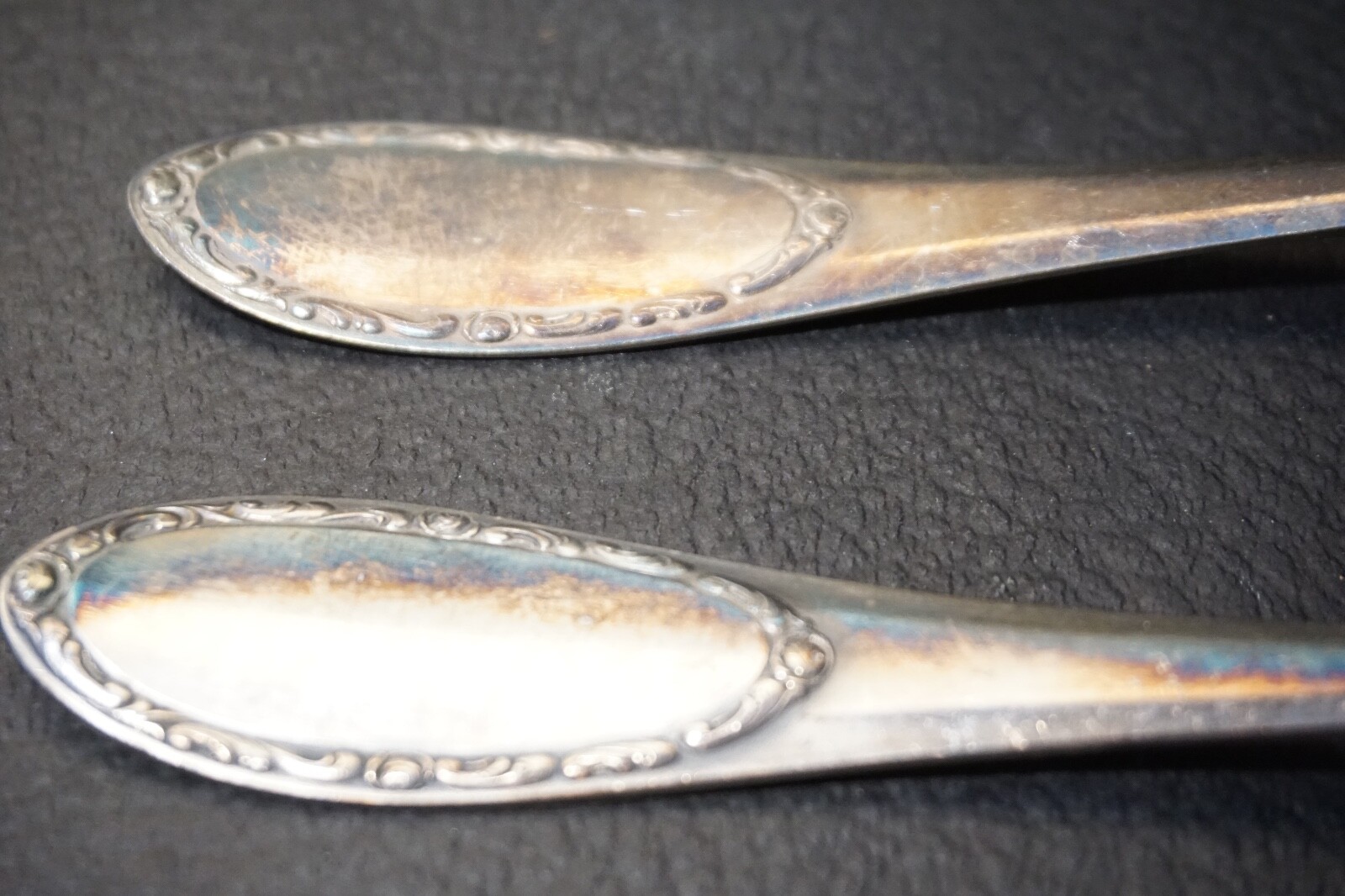2 VTG GERMAN SOUP SPOONS, TS MONOGRAM 8.5" BSF 90 SOUP SPOONS PLATURA ...