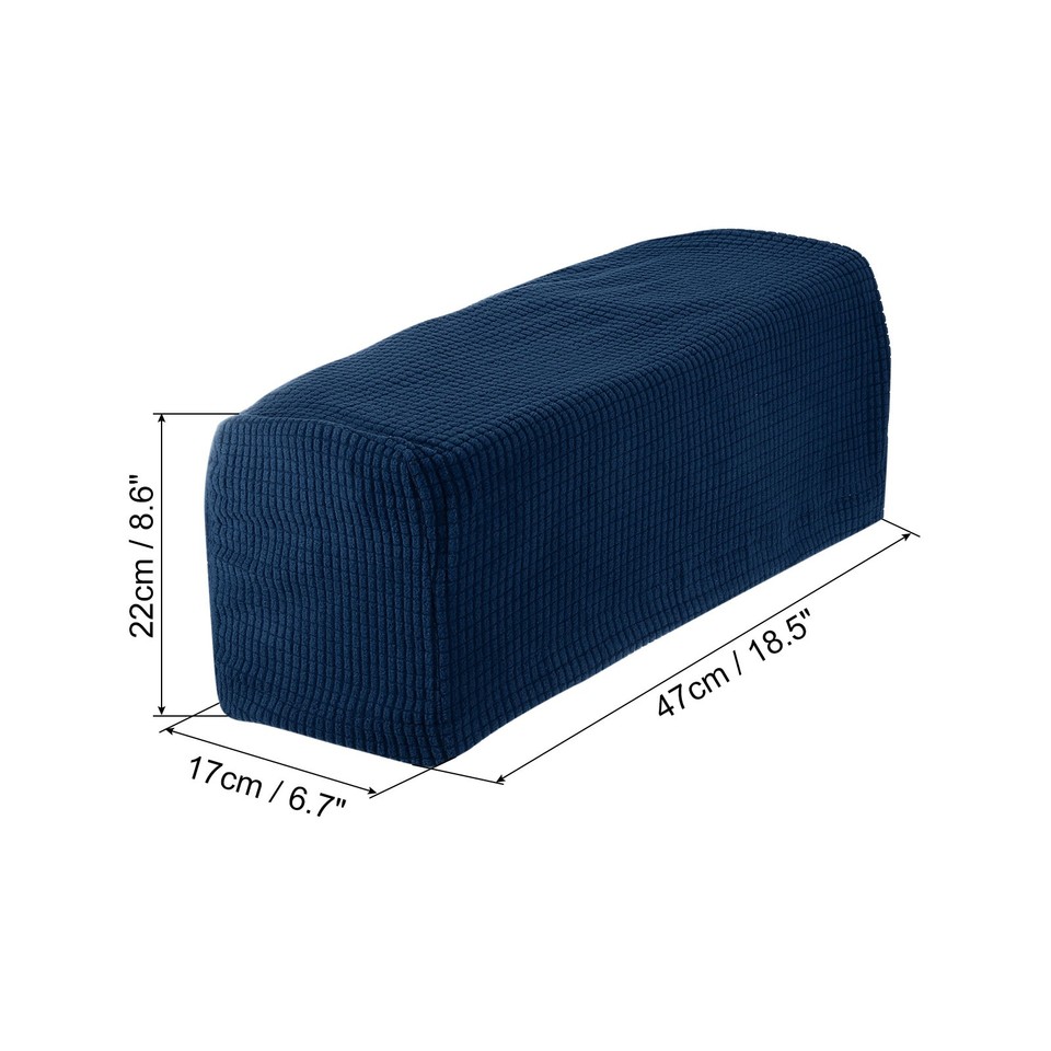 4pcs Stretch Armrest Covers Couch Arm Covers with Twist Pin Navy Blue ...