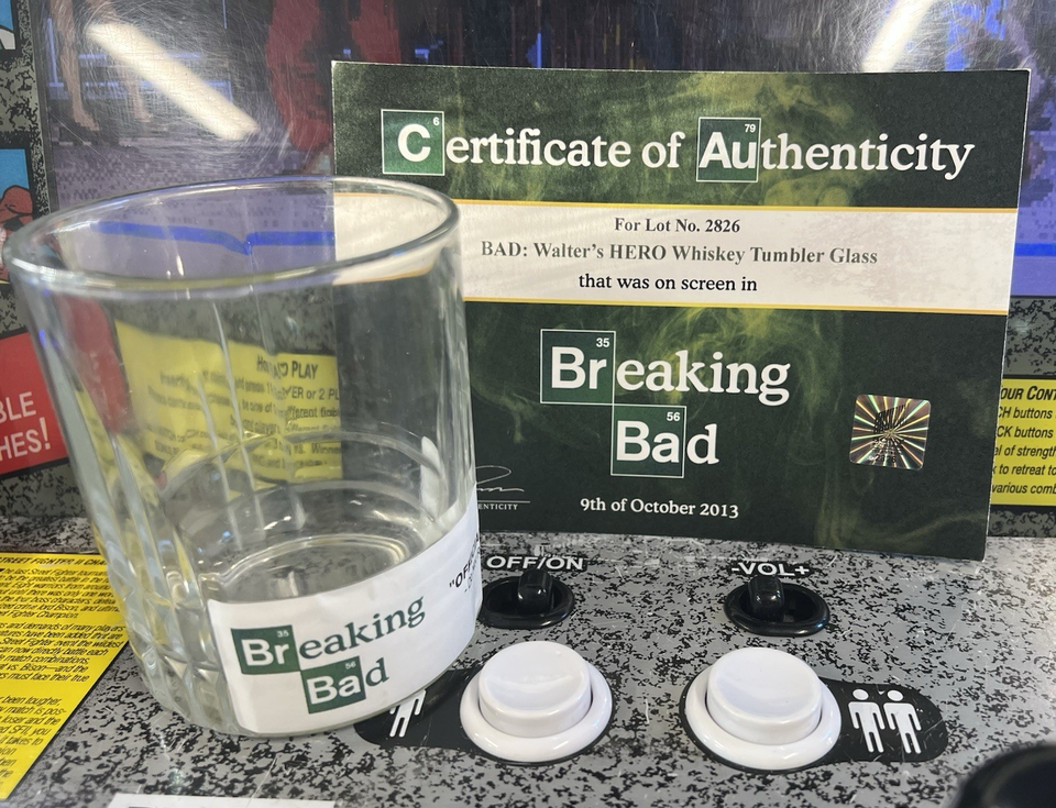 Breaking Bad On Screen Prop Walter White Hero Whiskey Tumbler Glass w ...
