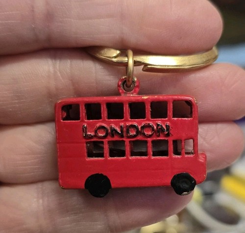London Double Decker Red Bus Charm Keychain Diecast Made In England ...