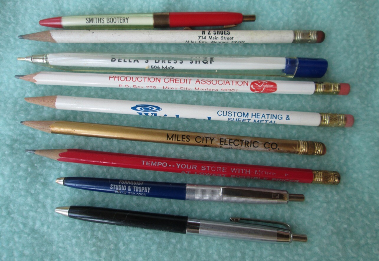 Vintage Miles City, Montana Advertising Pens and Pencils #2, 1960s-70s ...