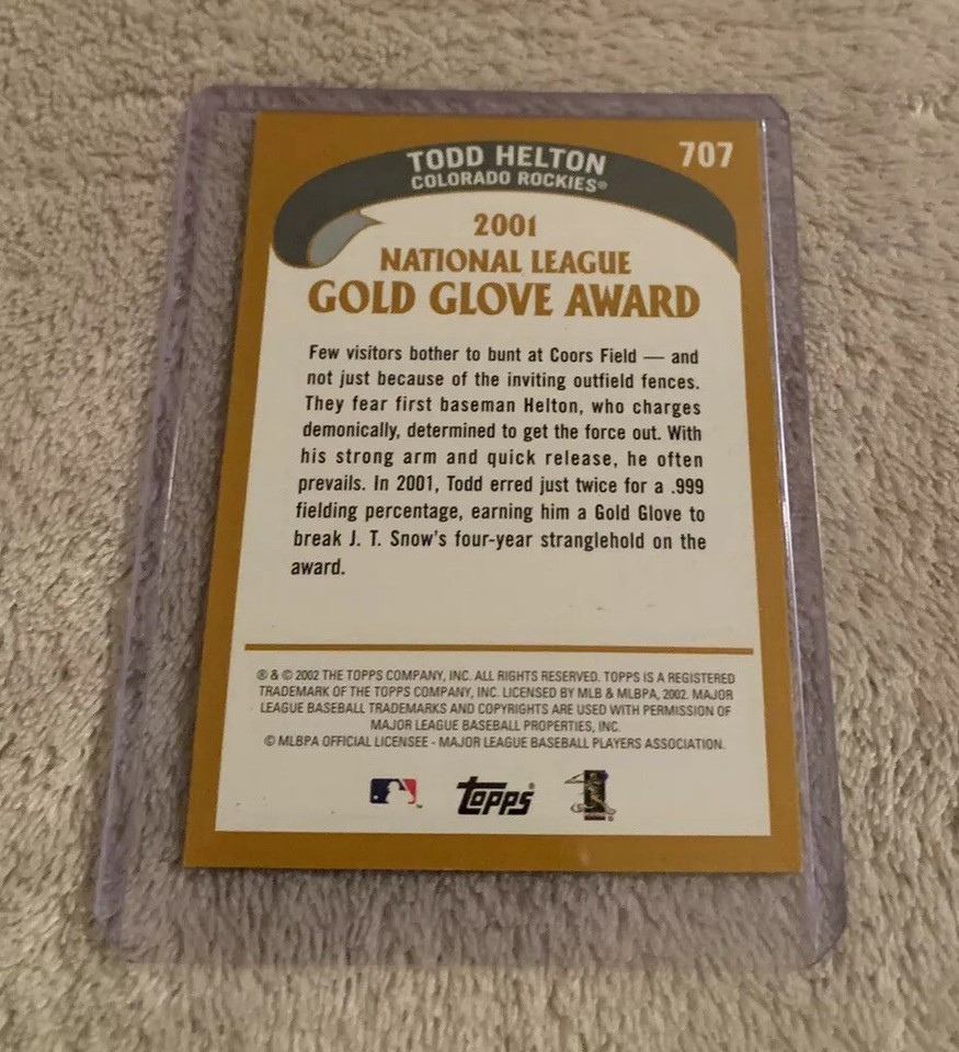 2002 Topps Baseball Card #707 Todd Helton GG | eBay
