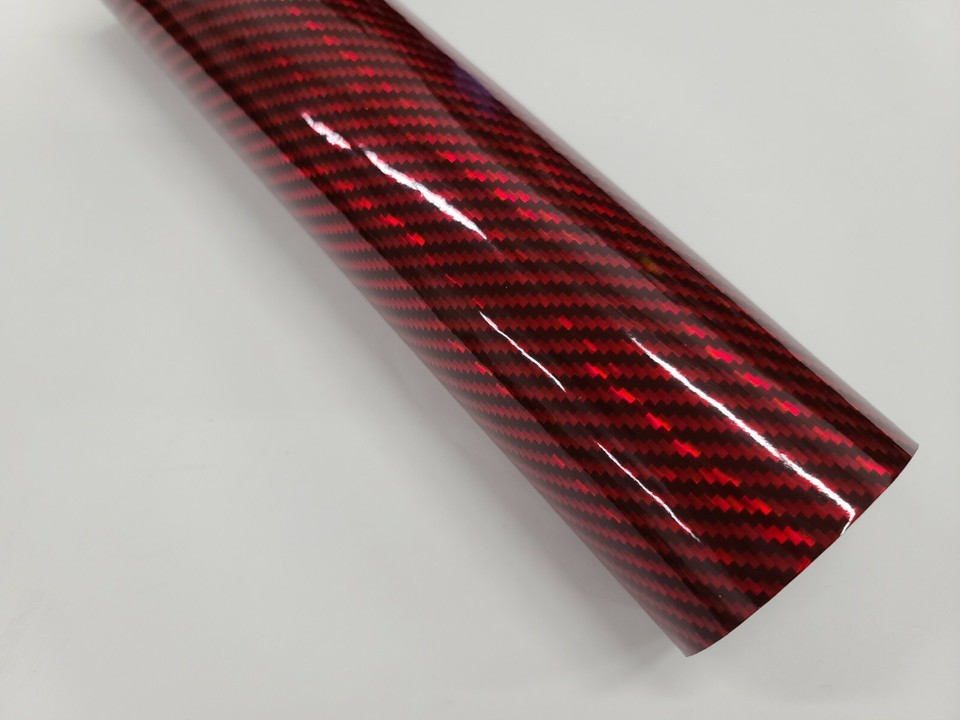 Glossy Carbon Fiber Black Holographic Laser Vinyl Car Wrap Decal ...