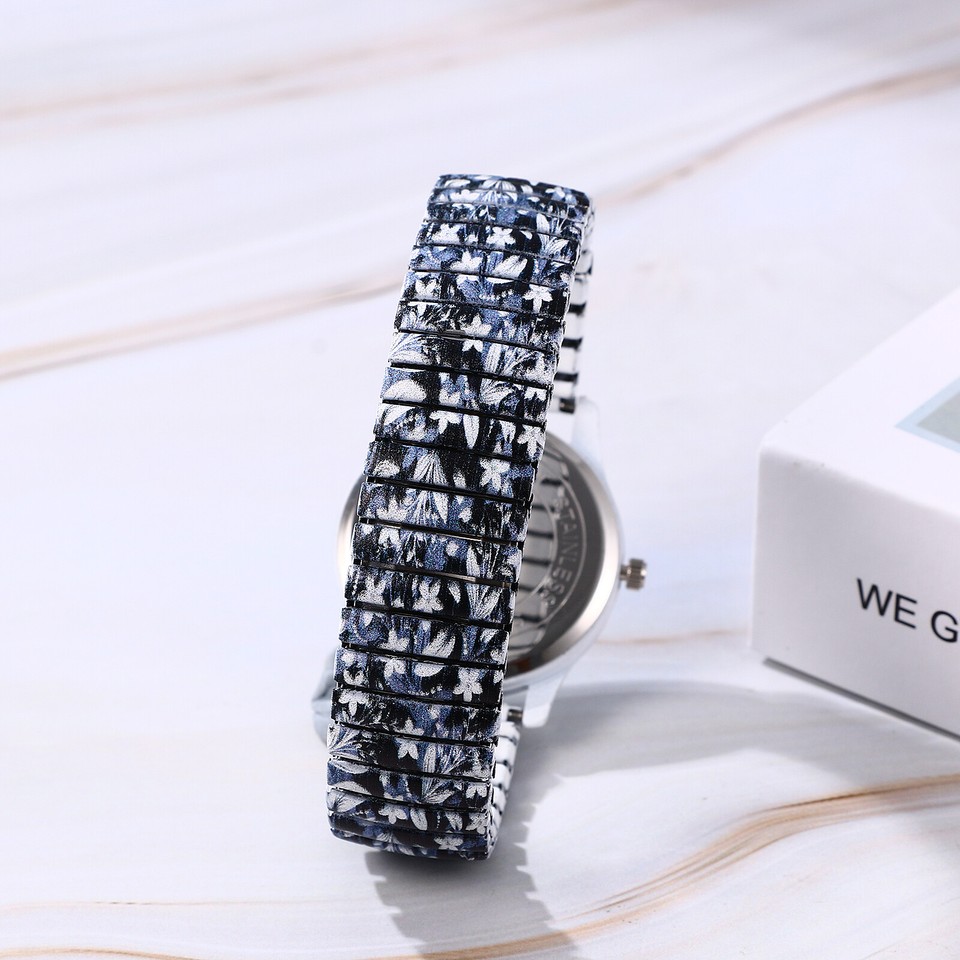 Women's Bohemian Stretch Band Watches Easy Reader Quartz Analog Wrist ...