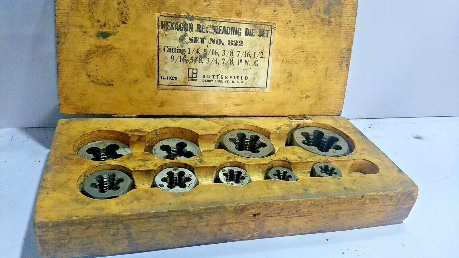 Hexagon Rethreading Die Set No.822 Litton Butterfield 14-10278 | eBay ...