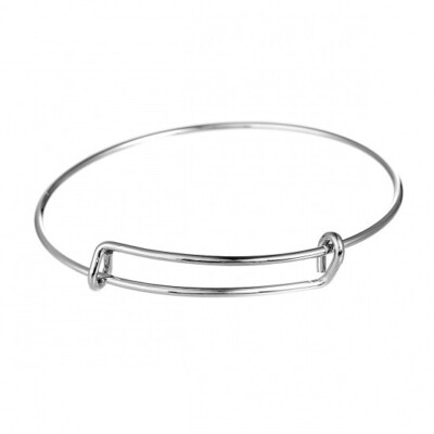 Expandable Wire Bangle Charm Bracelet Double Bar Adjustable 8" b20 | eBay