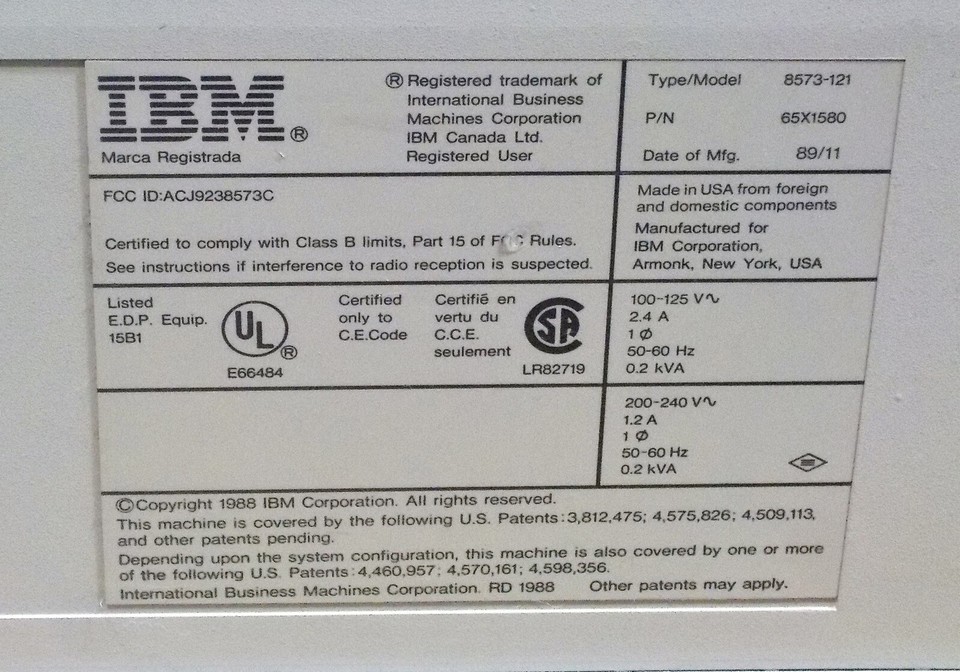 IBM Personal System/2 P70 386 Portable Computer - Type 8573-121 P/N ...