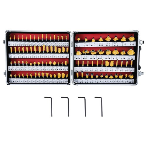 100 Pcs Router Bits Set 1/4" Shank Tungsten Carbide Router Bits for ...