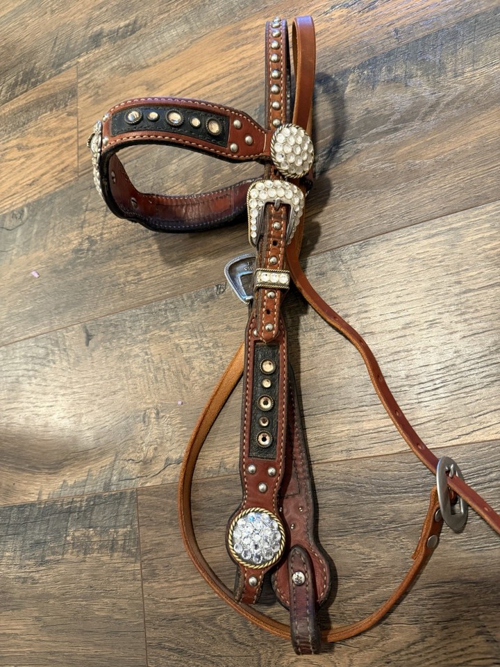 Luan’s Leathers Bling Browband Headstall Western Tack | eBay