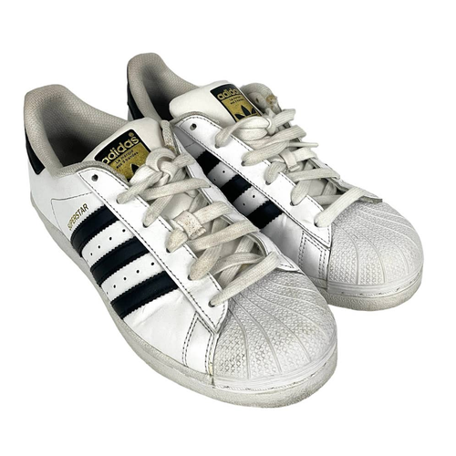 Adidas Superstar Leather 3-Stripe Shoes Mens 5.5 White Black Leather ...