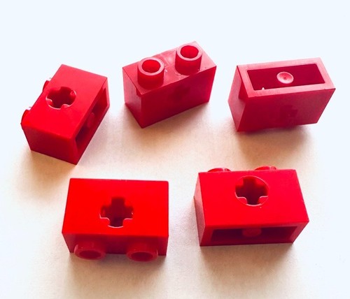 🧱 LEGO 5 New Red Technic Bricks 1 x 2 with Axle Hole Part 32064 RD01 | eBay