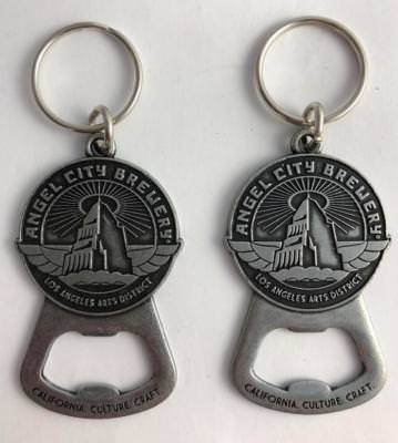 NEW Lot of 2 Angel City Brewing Metal Beer Bottle Opener Key Chains Los ...