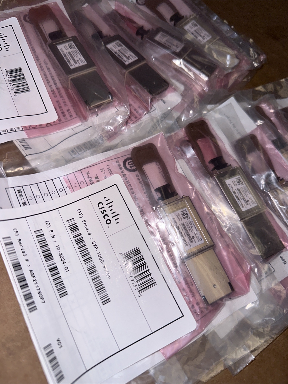 LOT OF 10, NEW NEW Cisco CXP-100G-SR12 100GBASE-SR10 MPO InfiniBand ONS ...