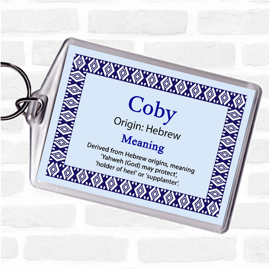 Coby Name Meaning Bag Tag Keychain Keyring Blue | eBay UK