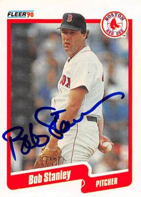 Bob Stanley autographed Baseball Card (Boston Red Sox, FT) 1990 Fleer ...