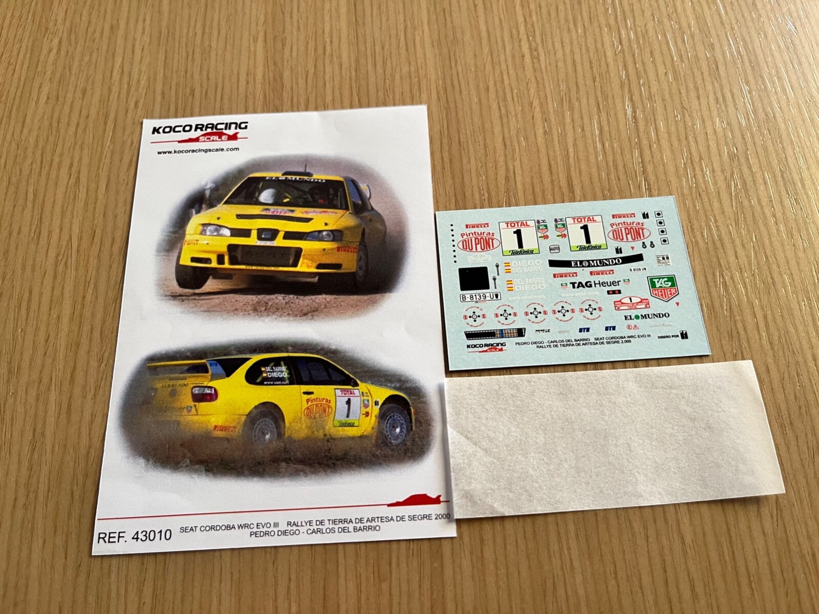 Stickers Autocollant 1:43 Seat Cordoba WRC Evo III Rallye Terre De ...